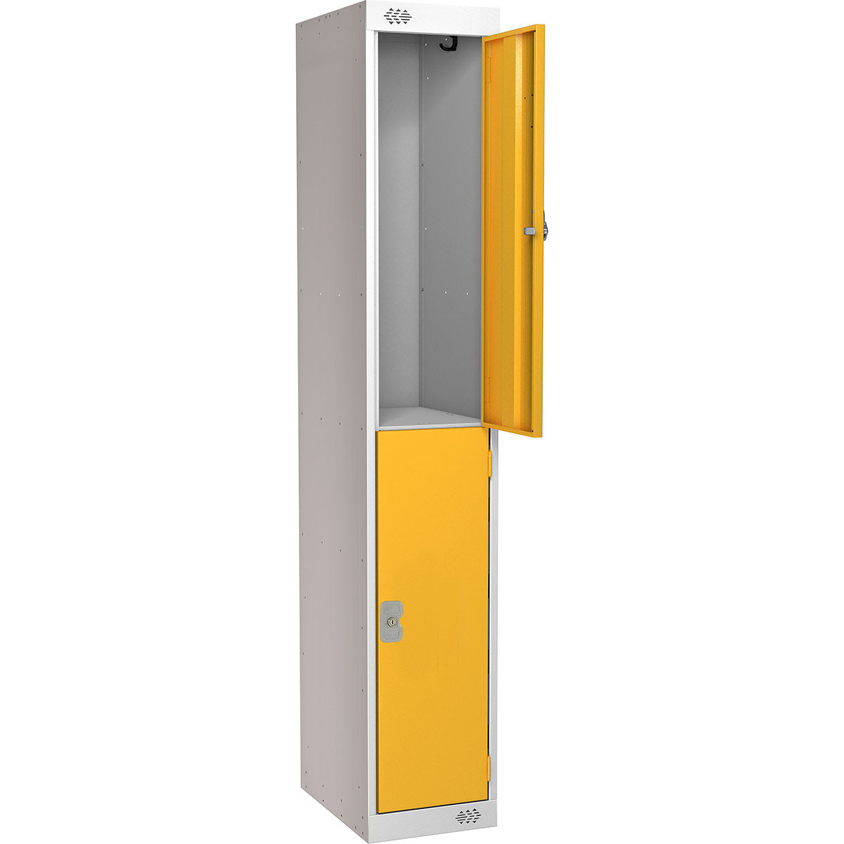Link 51 Two-Tier Yellow Metal Locker 450mm x 450mm x 1800mm | Link 51 ...