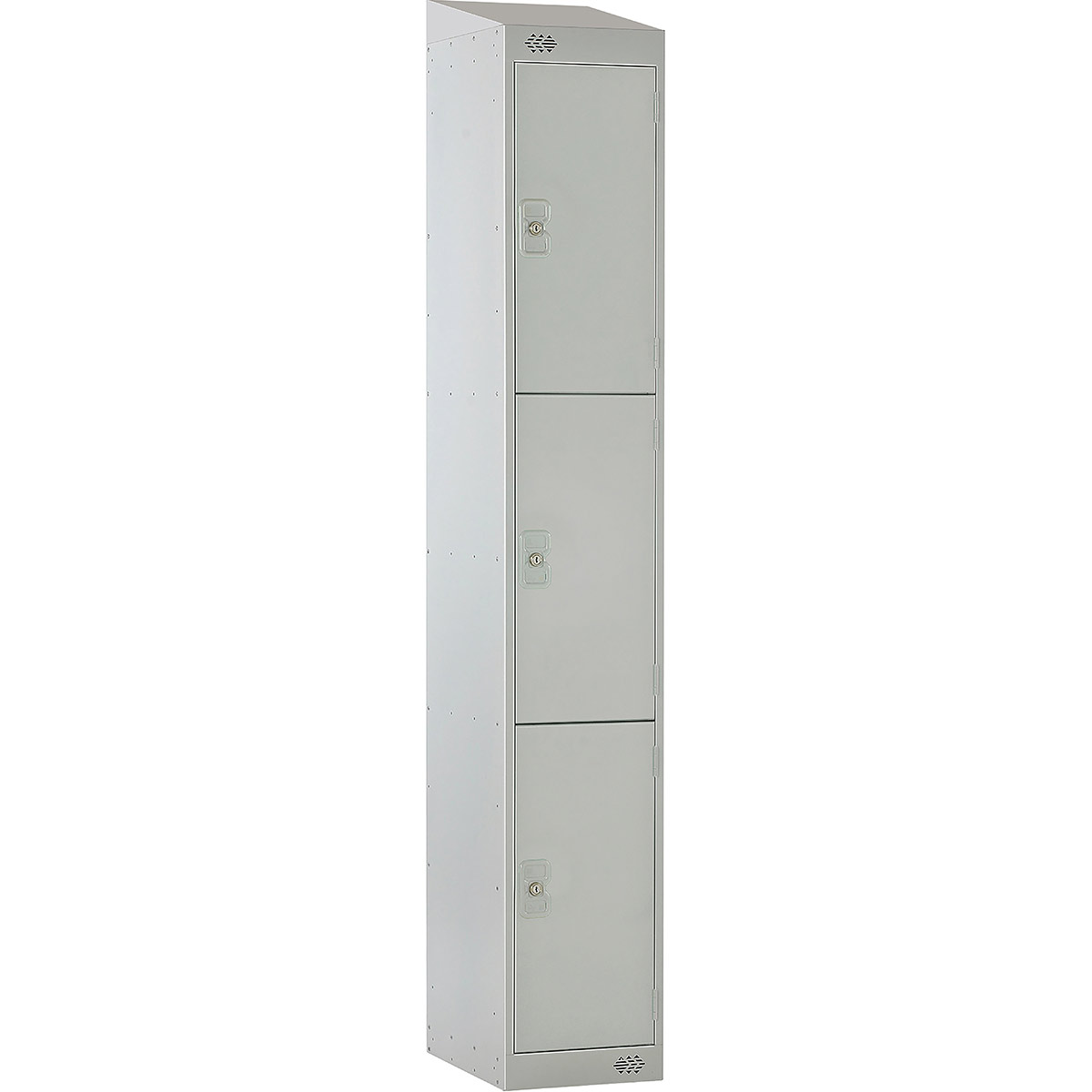 Link 51 Three-Tier Grey Metal Locker with Sloping Top 300mm x 300mm x ...