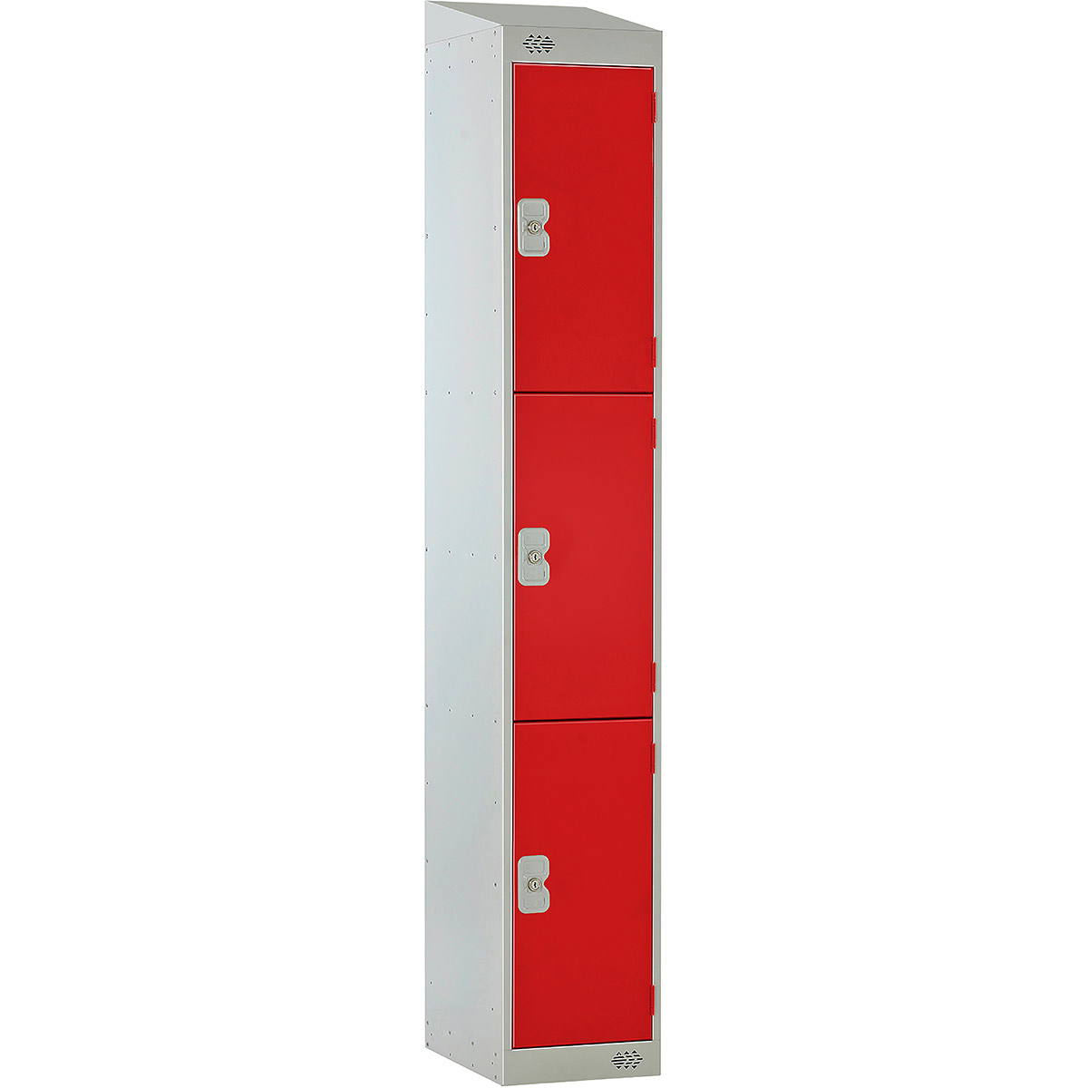 Link 51 Three-Tier Red Metal Locker with Sloping Top 300mm x 300mm x ...
