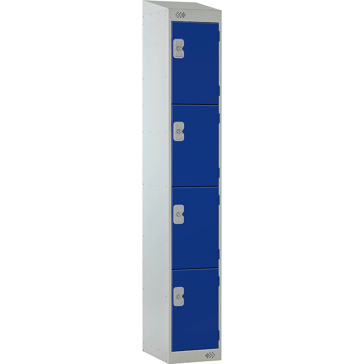 Link 51 Four-Tier Dark Blue Metal Locker with Sloping Top 300mm x 450mm ...