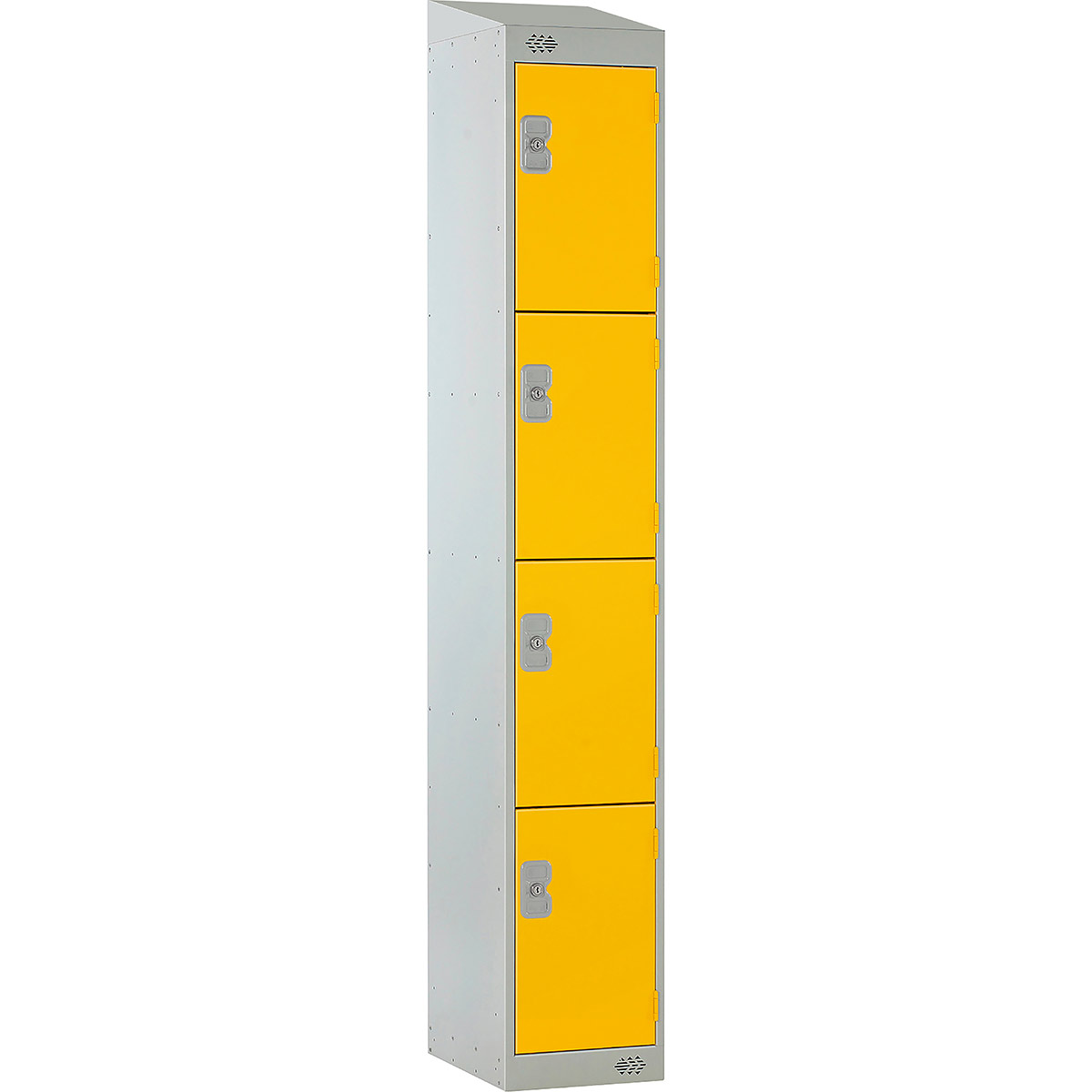 Link 51 Four-Tier Yellow Metal Locker with Sloping Top 450mm x 450mm x ...