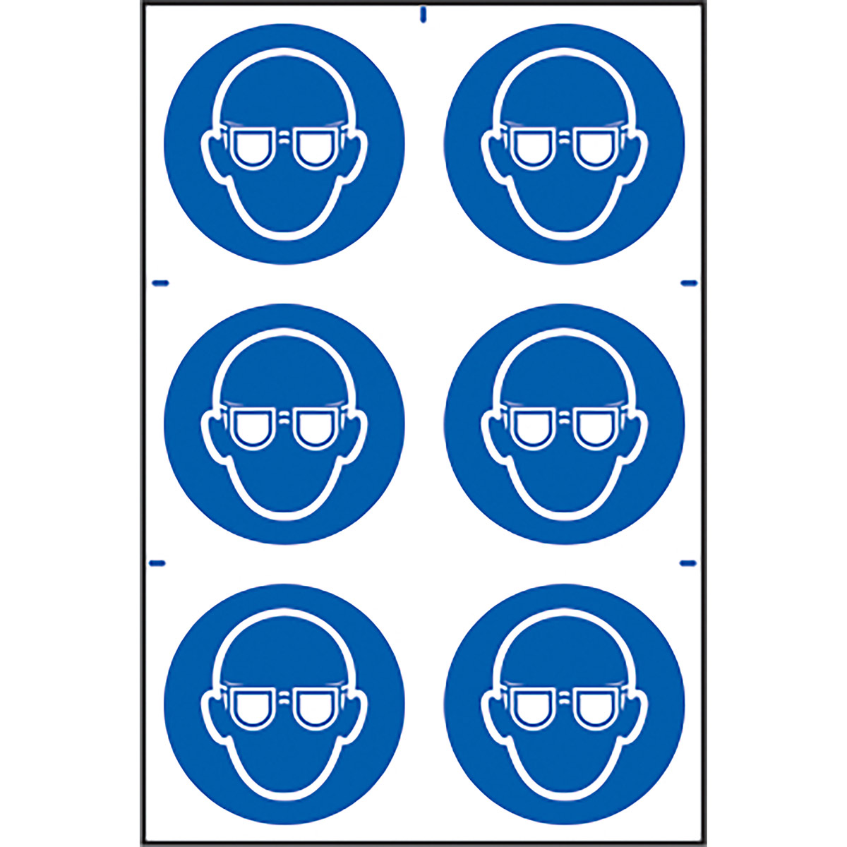 Self-Adhesive PVC Eye Protection Symbol Sign 100mm x 100mm (Pack of 6 ...