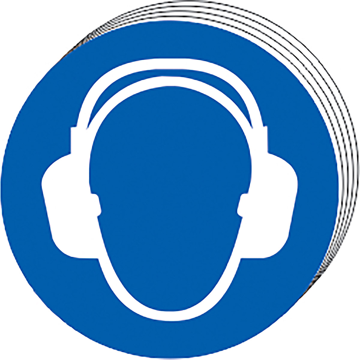 Self-Adhesive Vinyl Ear Protection Symbol Sign 100mm (Pack of 10 ...