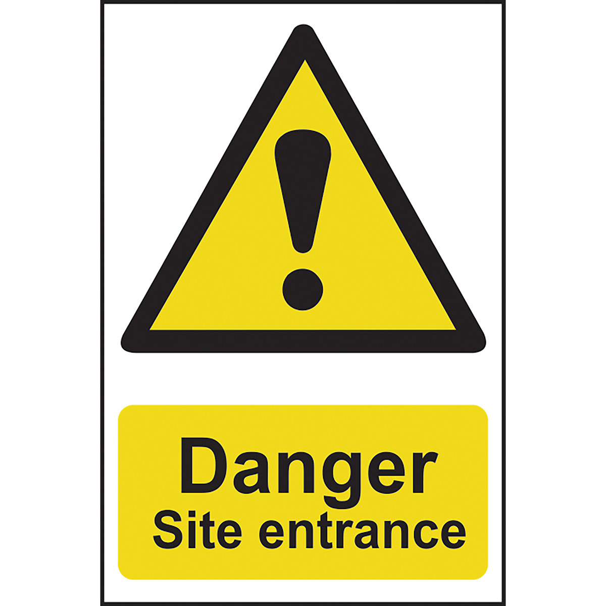 Self-Adhesive PVC "Warning Construction Site" Sign 200mm x 300mm ...