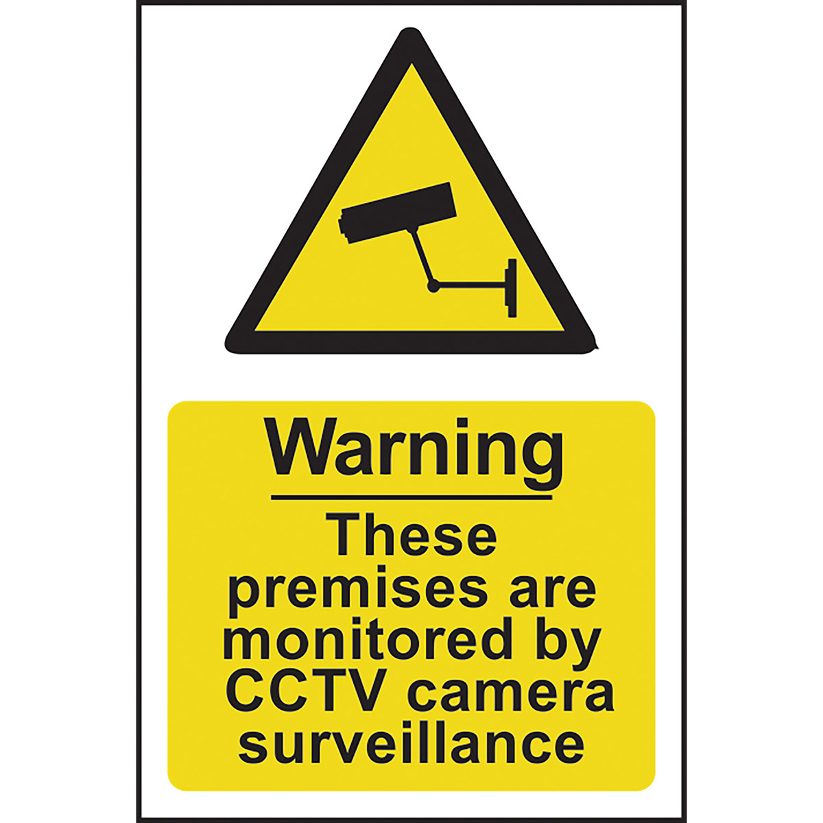 Self-Adhesive PVC "Warning These Premises Are Monitored..." Sign 200mm ...