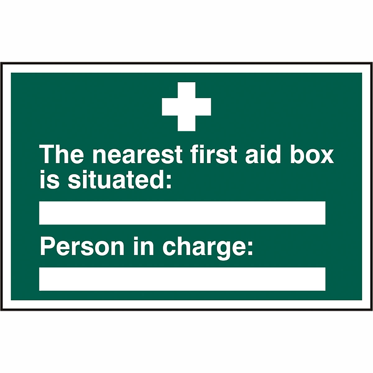 Self-Adhesive PVC "Nearest First Aid Box is..." Sign 300mm x 200mm ...