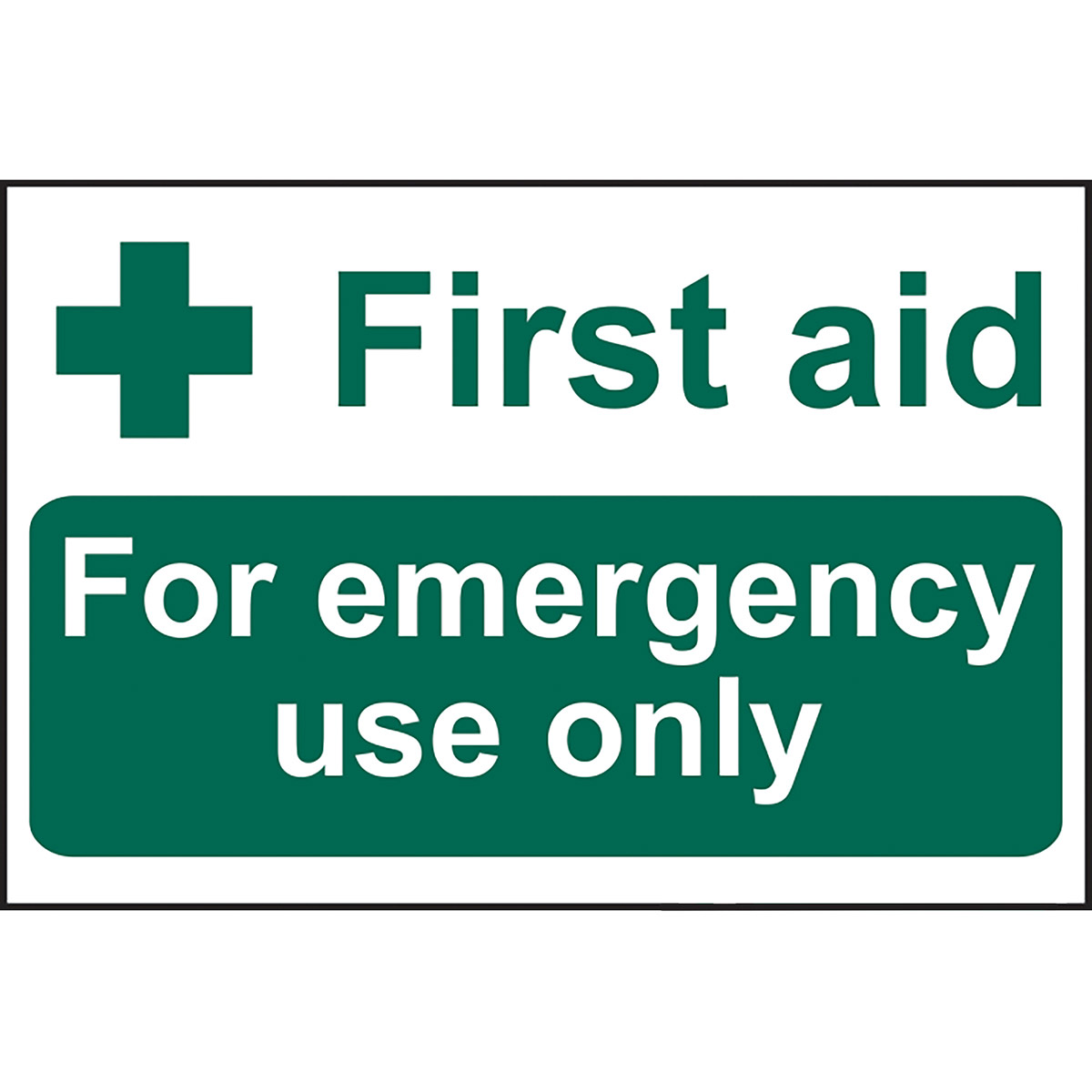 Self-Adhesive PVC "First Aid Emergency Use Only" Sign 300mm x 200mm ...
