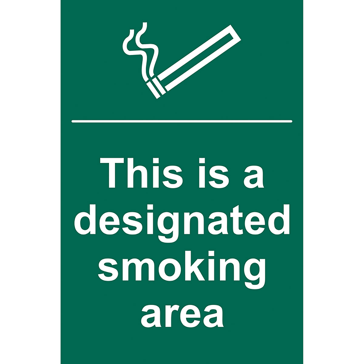 Self-Adhesive PVC "This is a Designated Smoking Area" Sign 200mm x ...