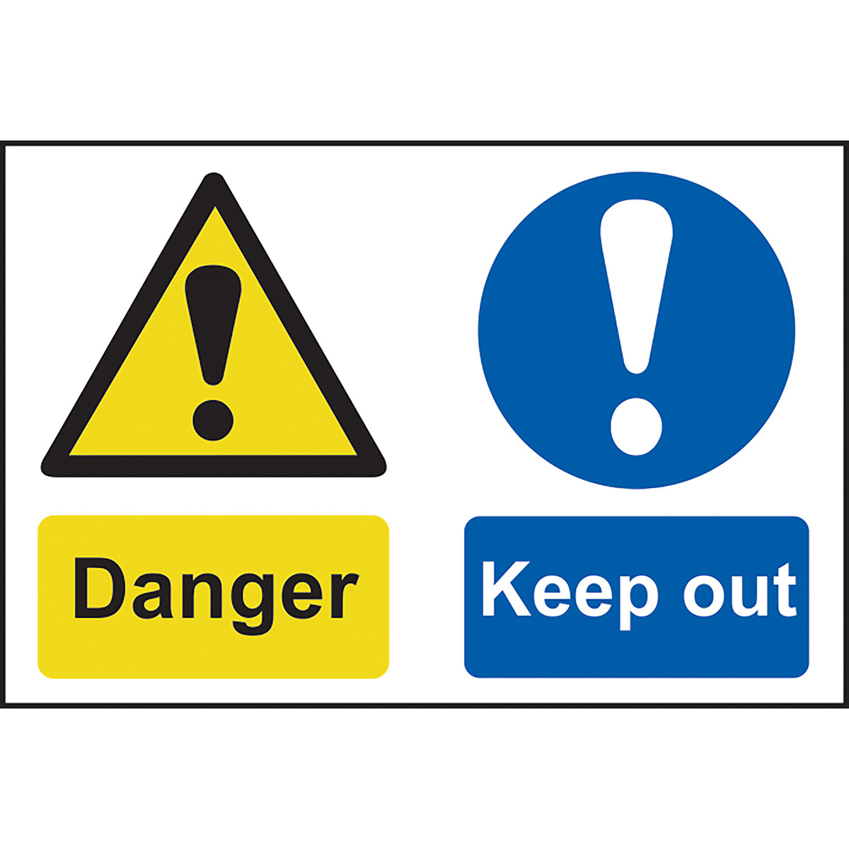 Self-Adhesive PVC "Danger/Keep Out" Sign 600mm x 400mm | Spectrum ...