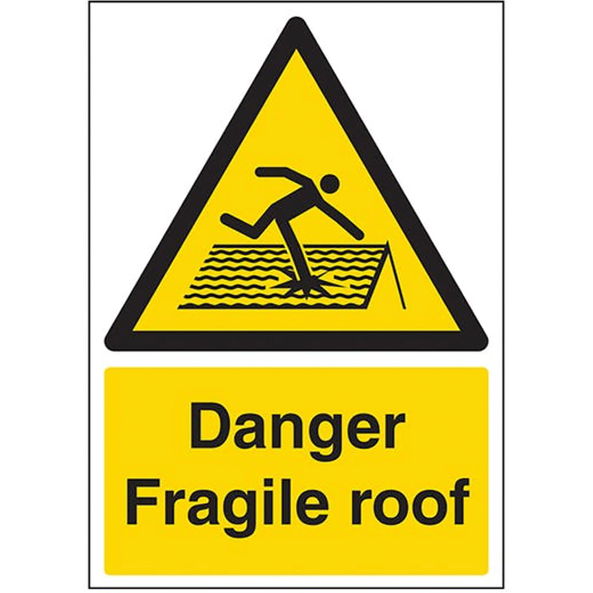 Self-Adhesive PVC "Danger Fragile Roof" Sign 400mm x 600mm | Spectrum ...