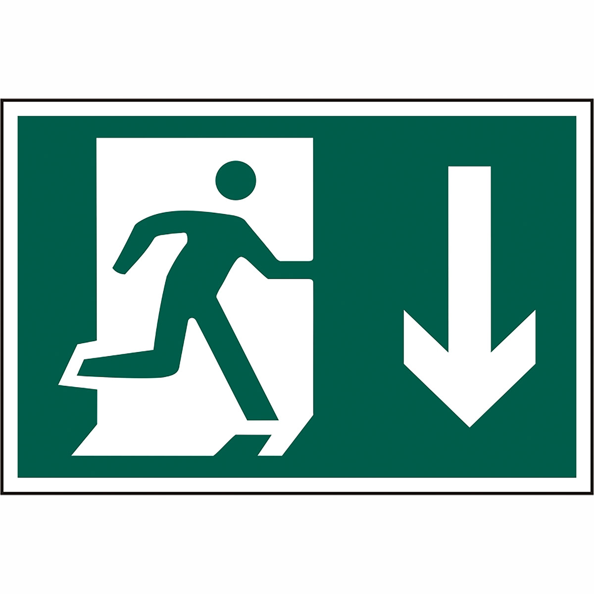 Self-Adhesive PVC Running Man Down Arrow Sign 600mm x 400mm | Spectrum ...