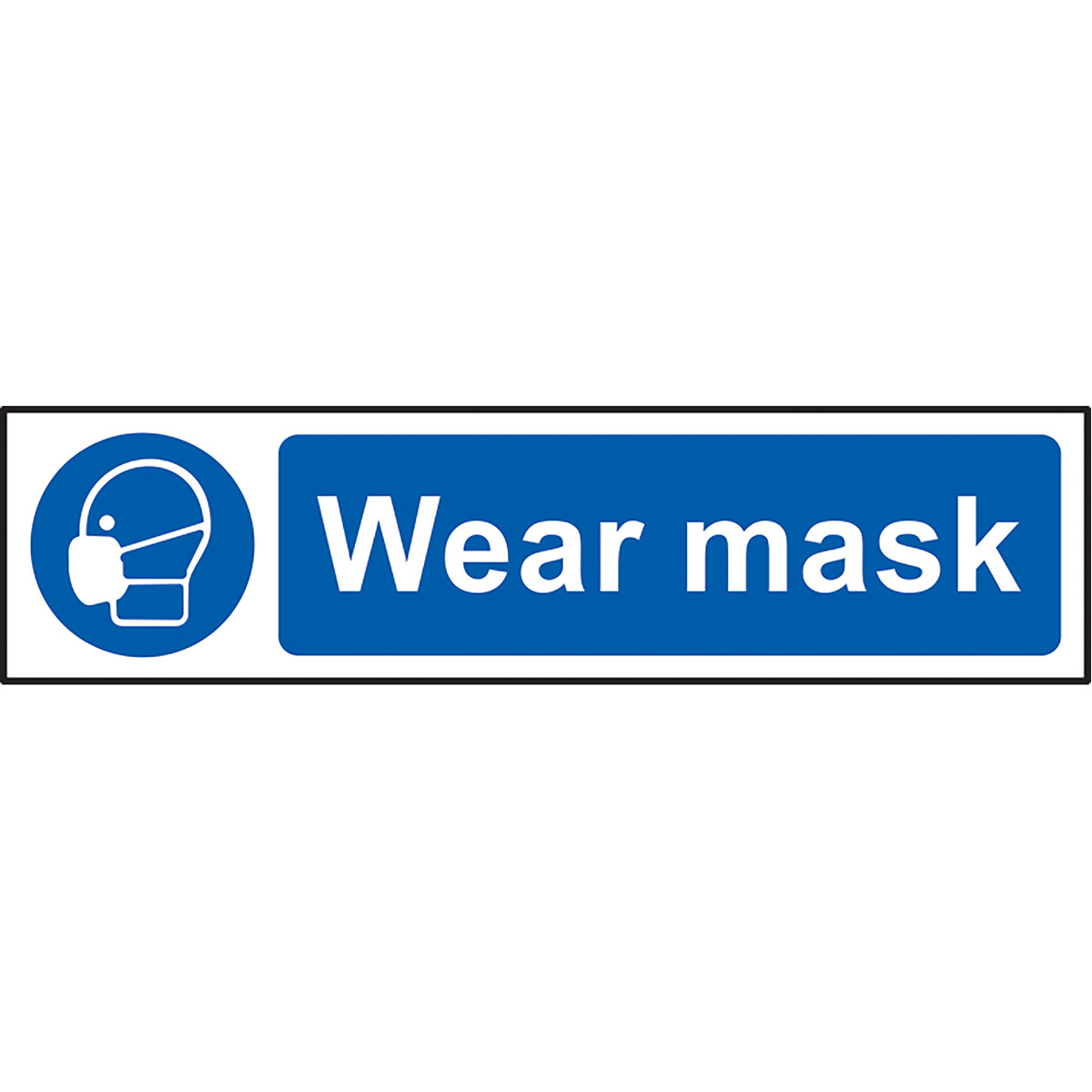 Self-Adhesive PVC "Wear Mask" Sign 200mm x 50mm | Spectrum Industrial ...