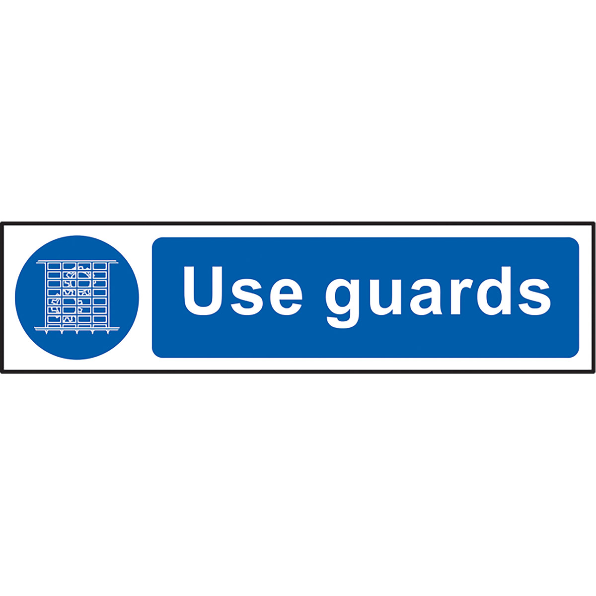 Self-Adhesive PVC "Use Guards" Sign 200mm x 50mm | Not Branded ...