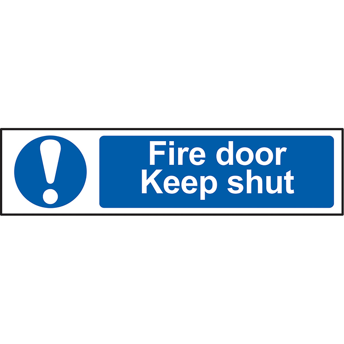 Self-Adhesive PVC "Fire Door Keep Shut" Sign 200mm x 50mm | Spectrum ...