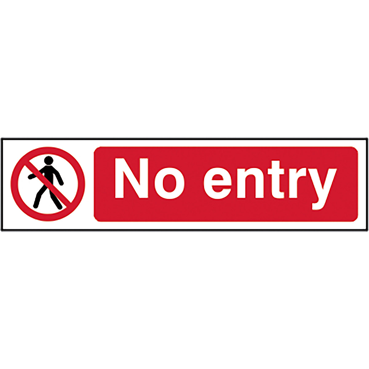 Self-Adhesive Vinyl "No Entry" Sign 200mm x 50mm | Spectrum Industrial ...