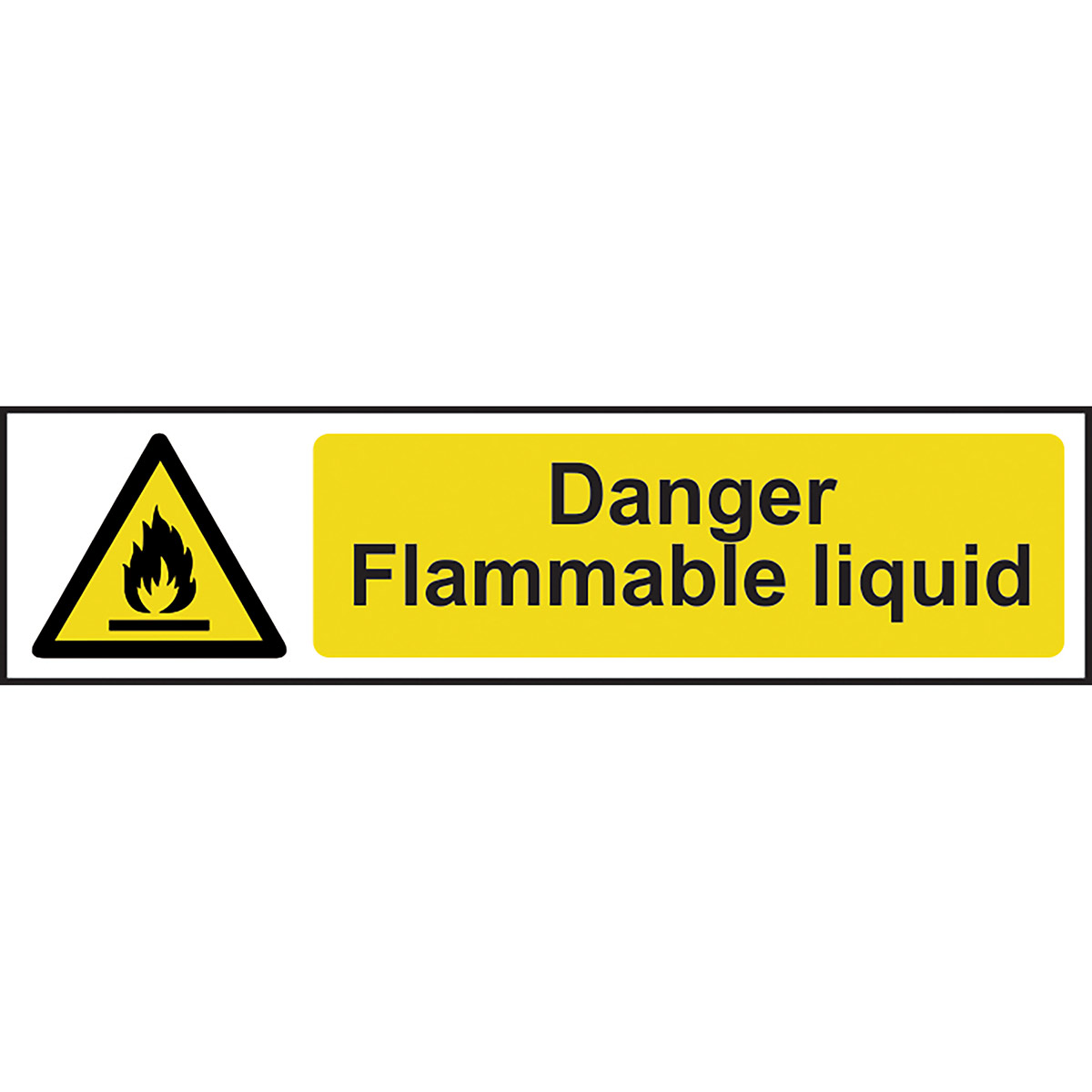 Self-Adhesive PVC "Danger Flammable Liquid" Sign 200mm x 50mm ...