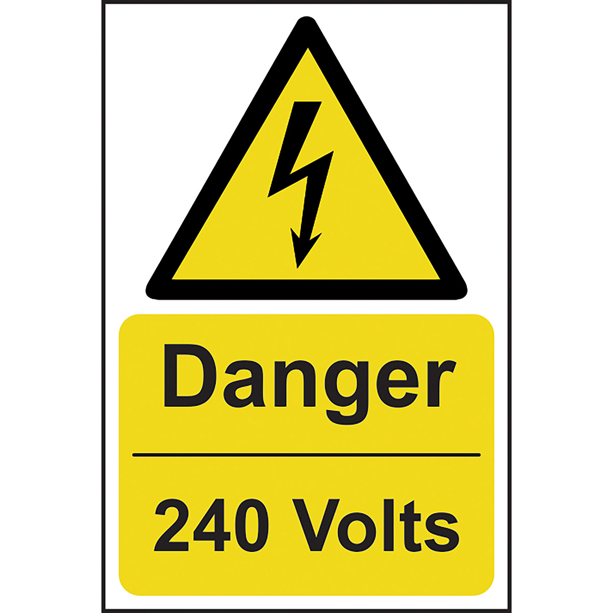Self-Adhesive Vinyl "Danger 240 Volts" Sign 200mm x 300mm | Spectrum ...