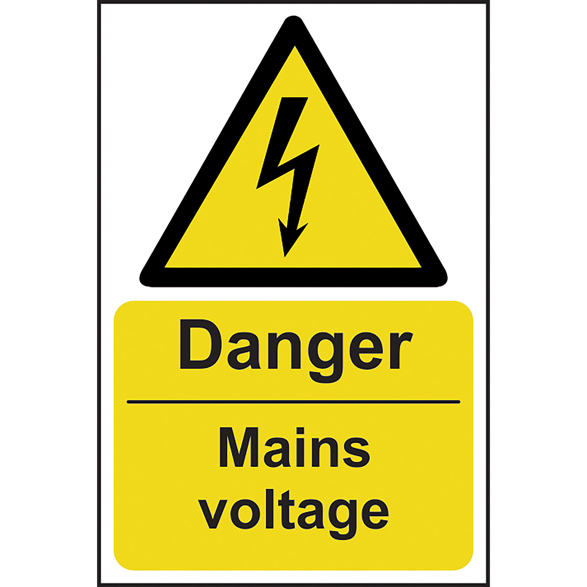 Self-Adhesive Vinyl "Danger Mains Voltage" Sign 200mm x 300mm ...