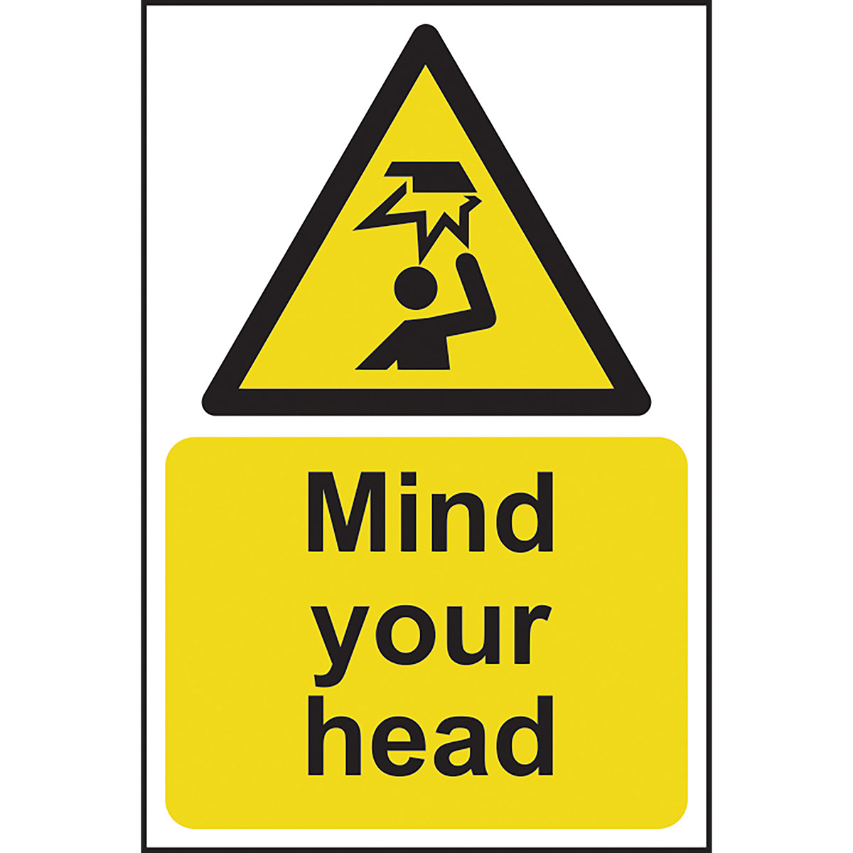 Self-Adhesive Vinyl "Mind Your Head" Sign 400mm x 600mm | Spectrum ...
