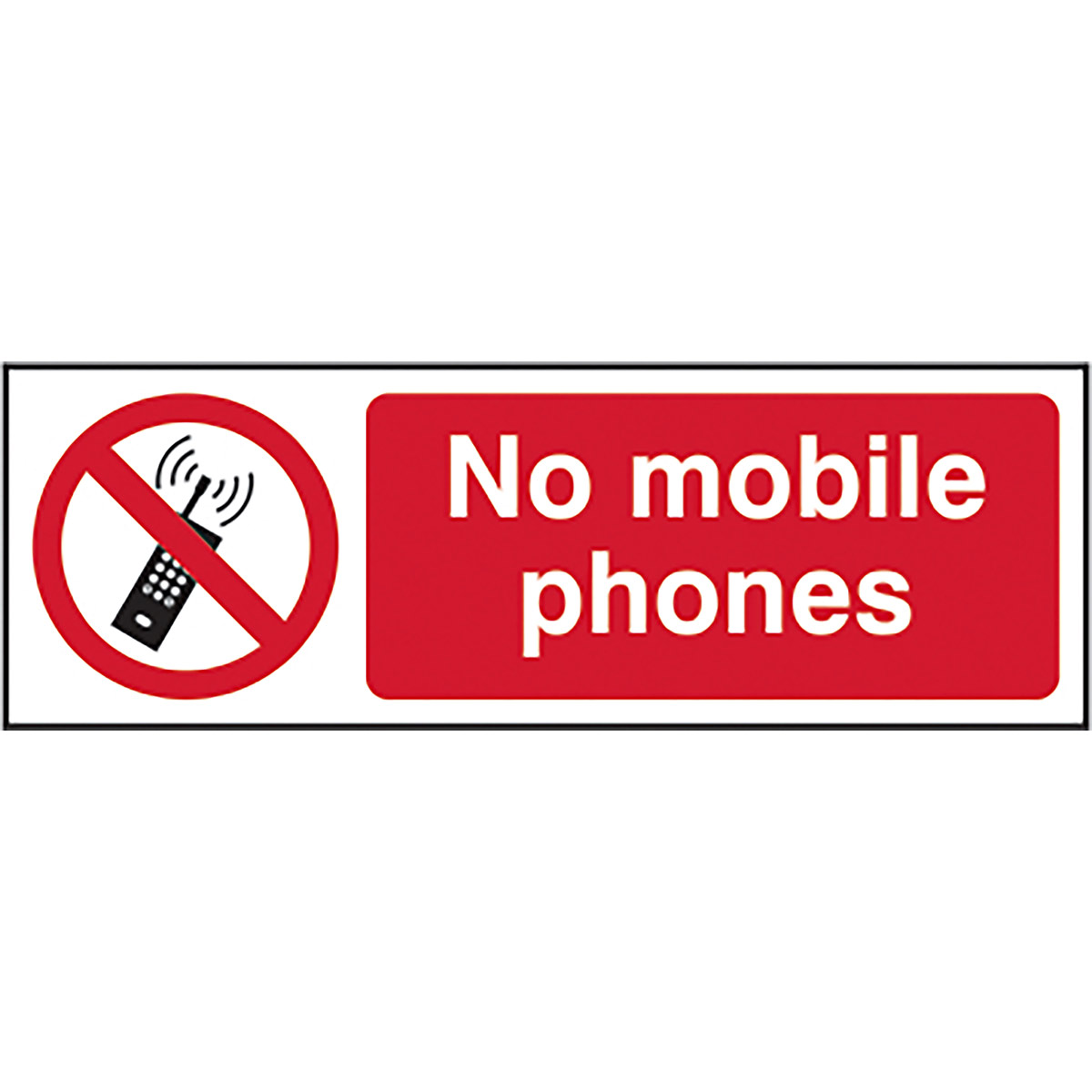 PVC "No Mobile Phones" Sign 300mm x 200mm | Spectrum Industrial ...