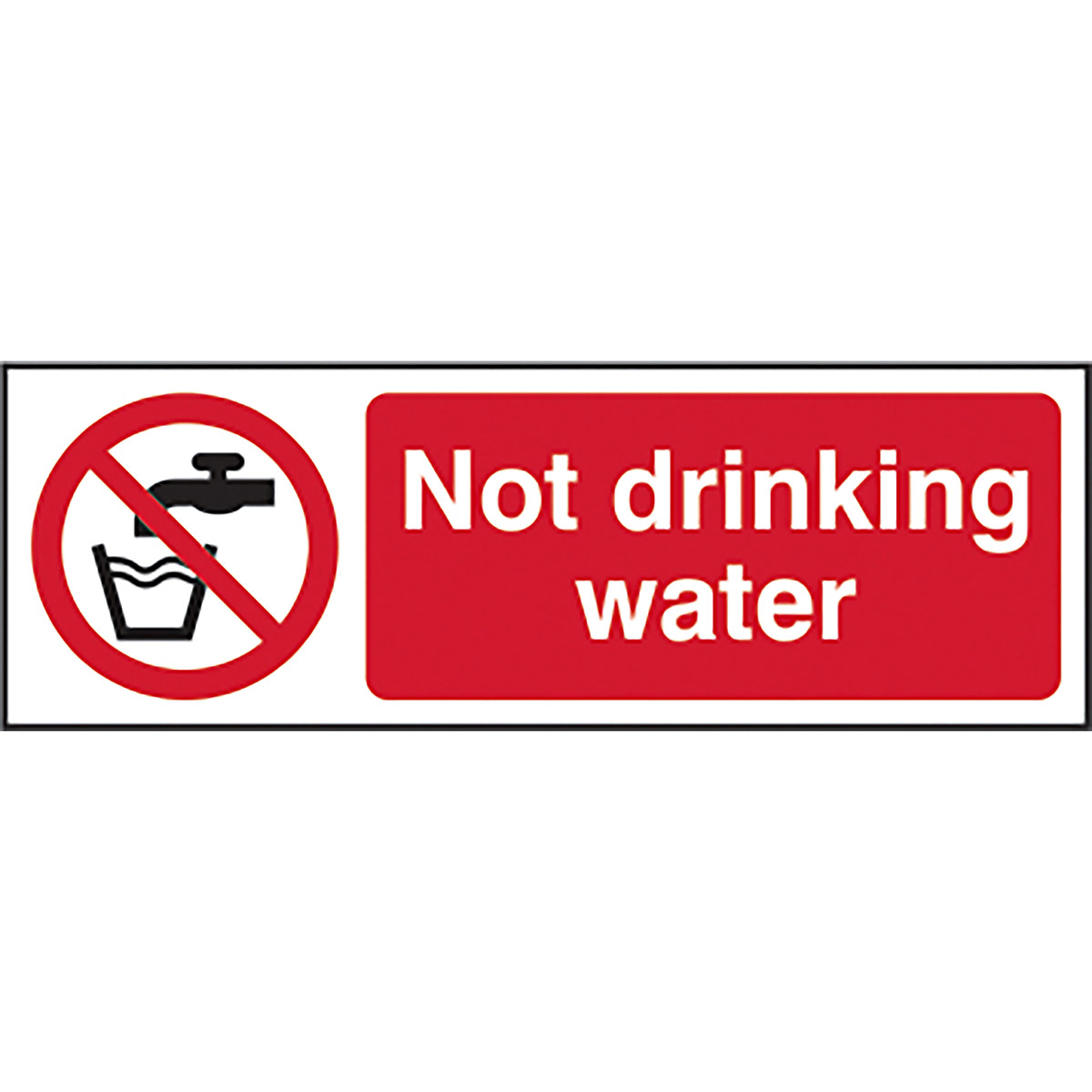 Self-Adhesive Vinyl "Not Drinking Water" Sign 300mm x 100mm | Spectrum ...