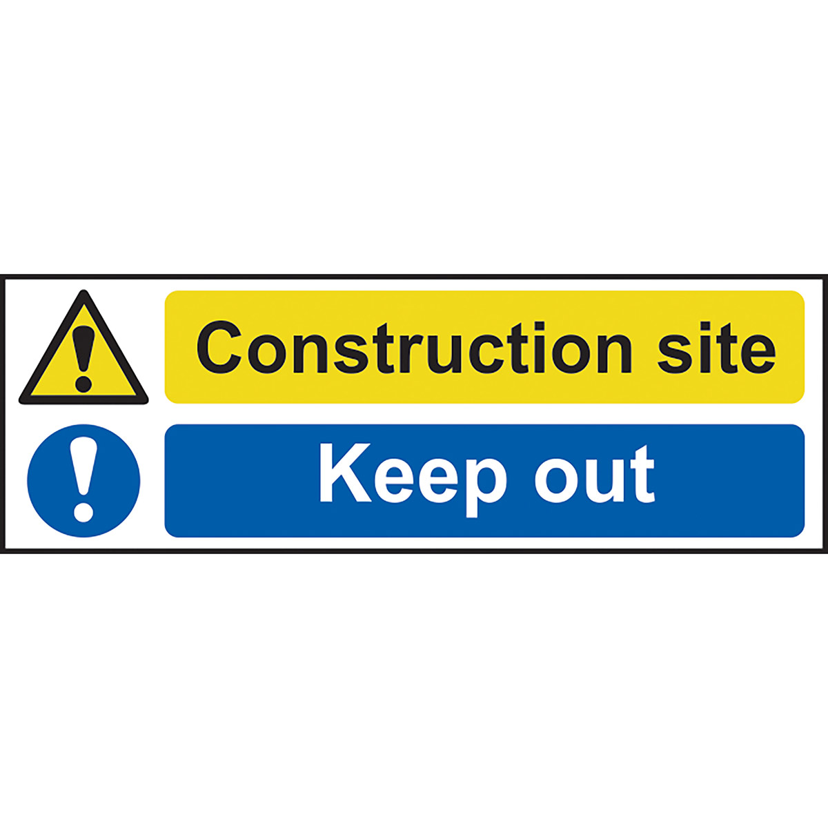 PVC "Construction Site/Keep Out" Sign 600mm x 200mm | Spectrum ...
