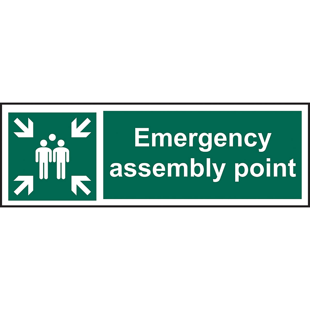 Self-Adhesive Vinyl "Emergency Assembly Point" Sign 600mm x 200mm ...