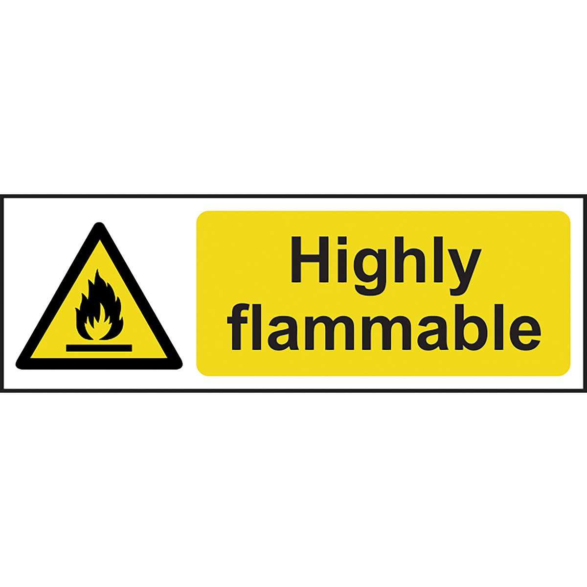 PVC "Highly Flammable" Sign 600mm x 200mm | Spectrum Industrial | Gas ...