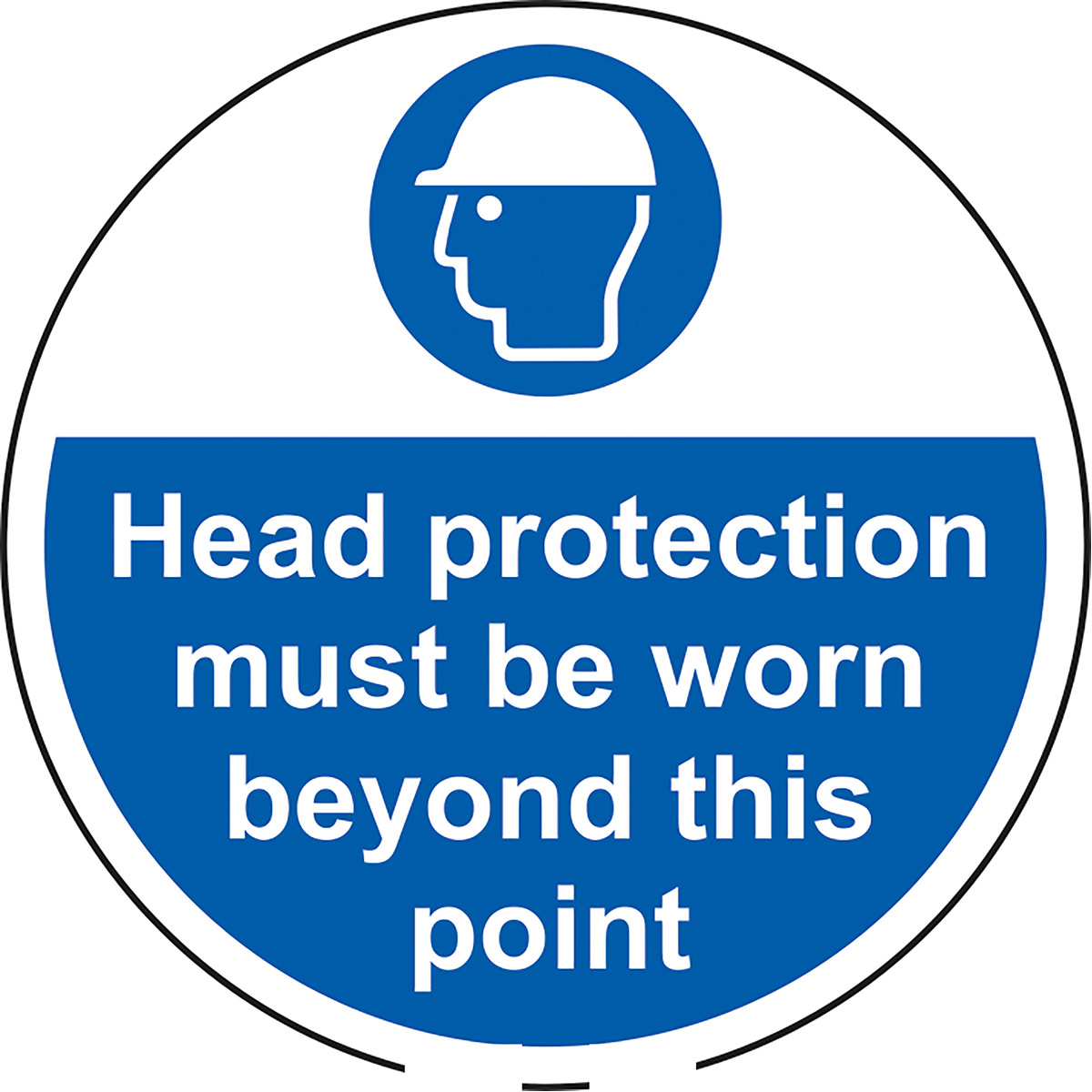 Slip-Resistant "Head Protection Must Be Worn Beyond..." Floor Graphic ...
