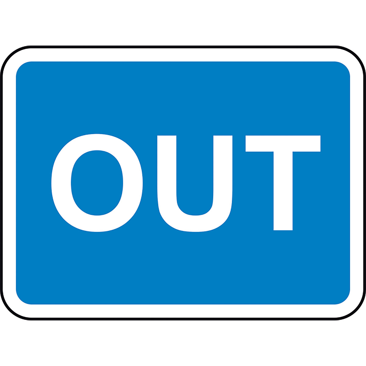 Dibond "Out" Road Sign with Channel 600mm x 450mm | Spectrum Industrial ...