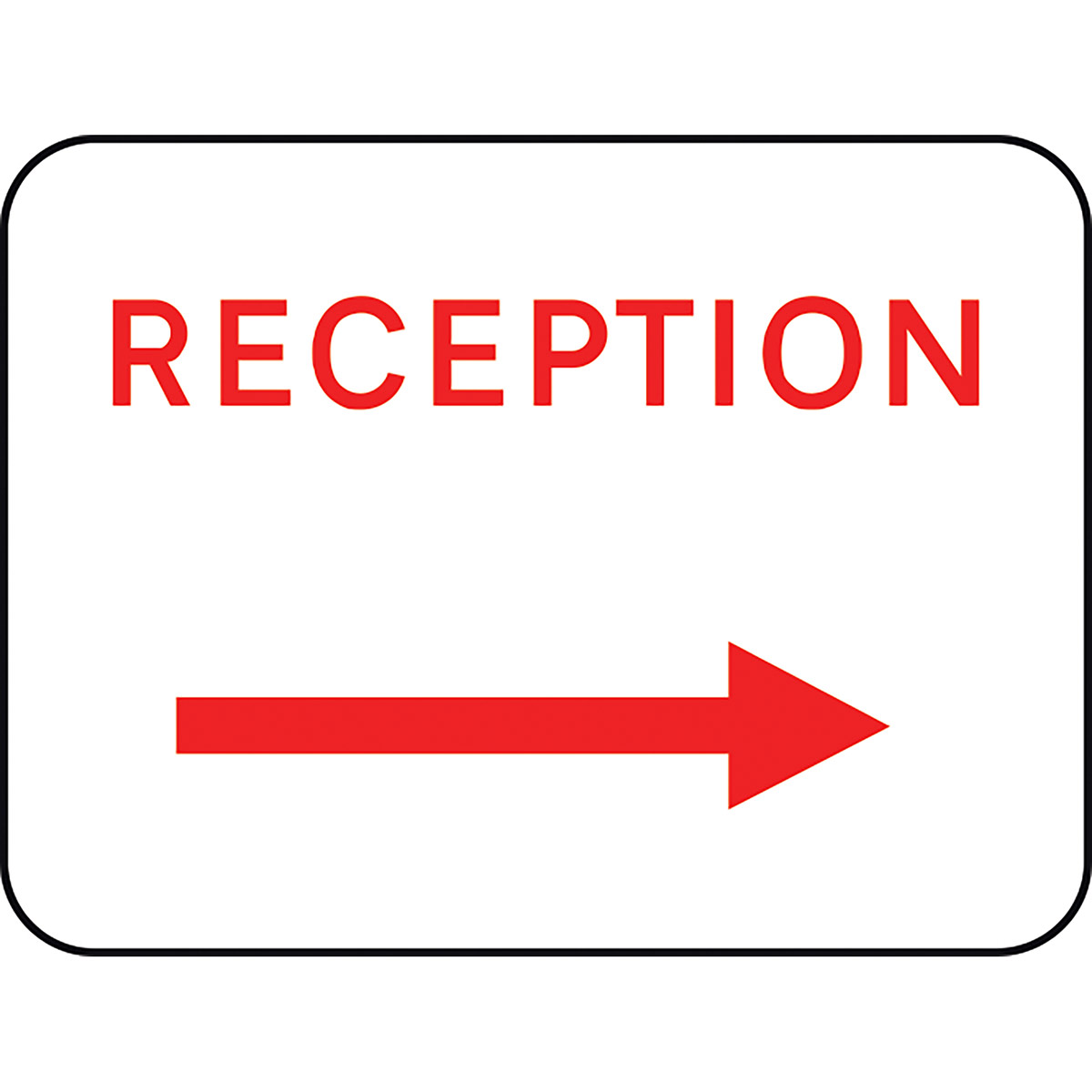 Dibond Rectangular "Reception" Right Road Sign with Channel 600mm x ...