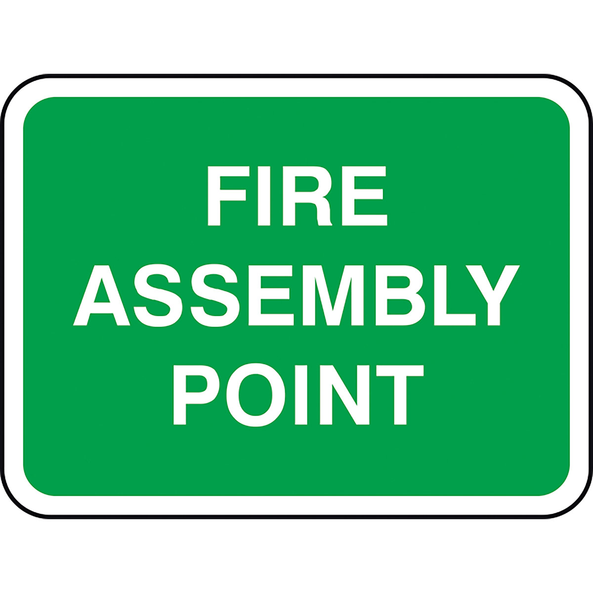 Dibond "Fire Assembly Point" Sign with Channel 600mm x 450mm | Spectrum ...