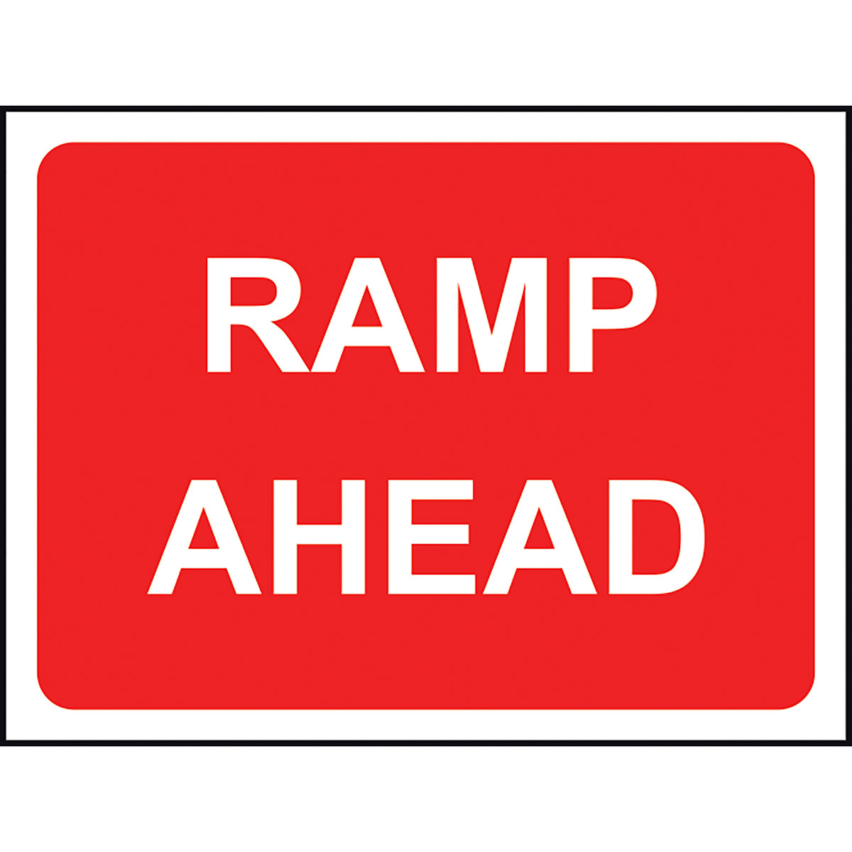 Zintec Rectangular “Ramp Ahead” Road Sign and Frame 1050mm x 750mm ...