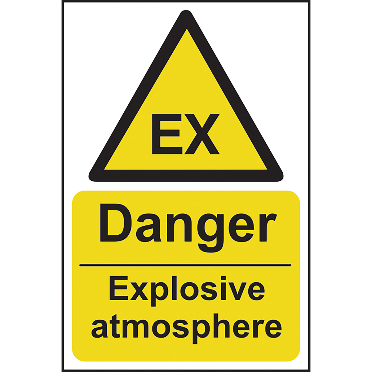 PVC "Danger Explosive Atmosphere" Sign 200mm x 300mm | Spectrum ...