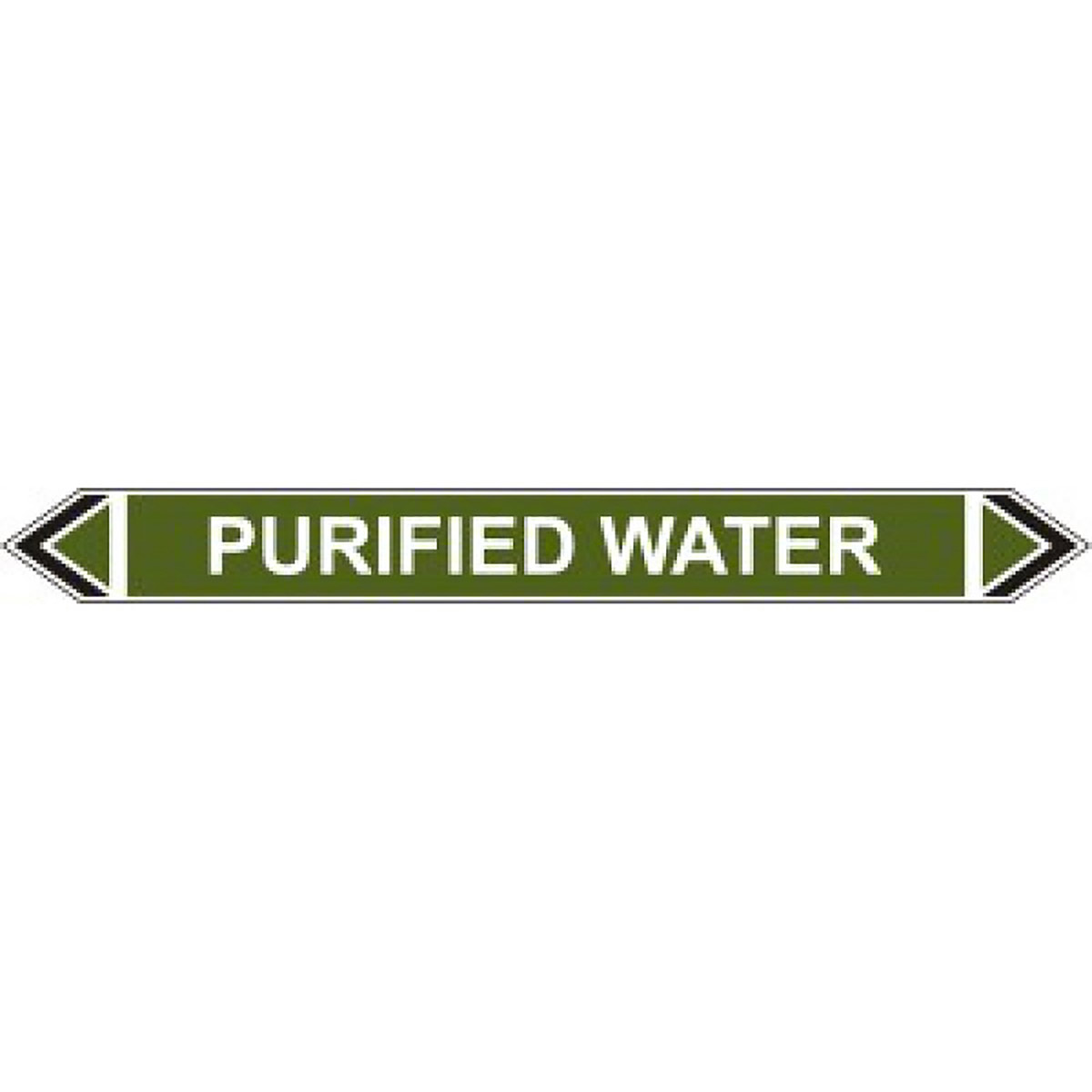 Self-Adhesive Green "Purified Water" Pipe Marking Label 384mm (Pack of ...