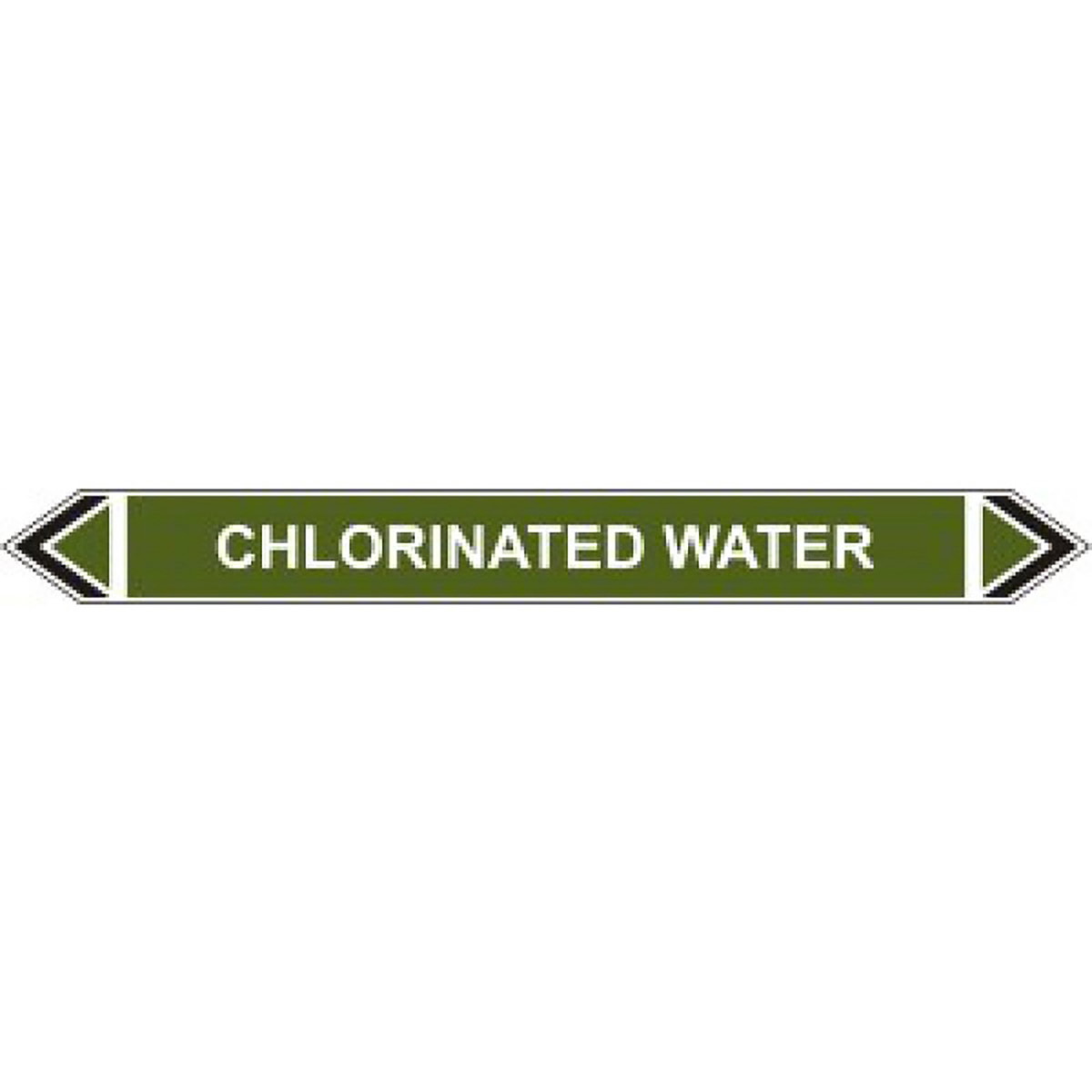 Self-Adhesive Green "Chlorinated Water" Pipe Marking Label 384mm (Pack ...