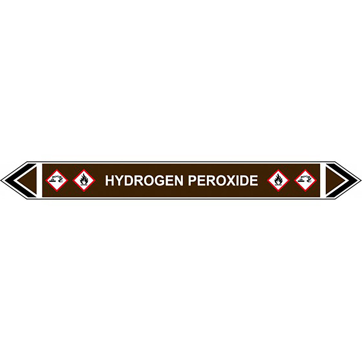 Self-Adhesive Brown "Hydrogen Peroxide" Pipe Marking Label 384mm (Pack ...