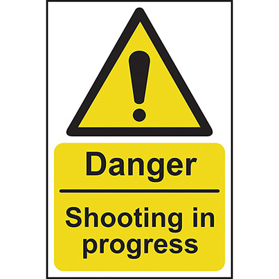 PVC "Shooting In Progress" Sign 400mm x 600mm | Not Branded | General ...