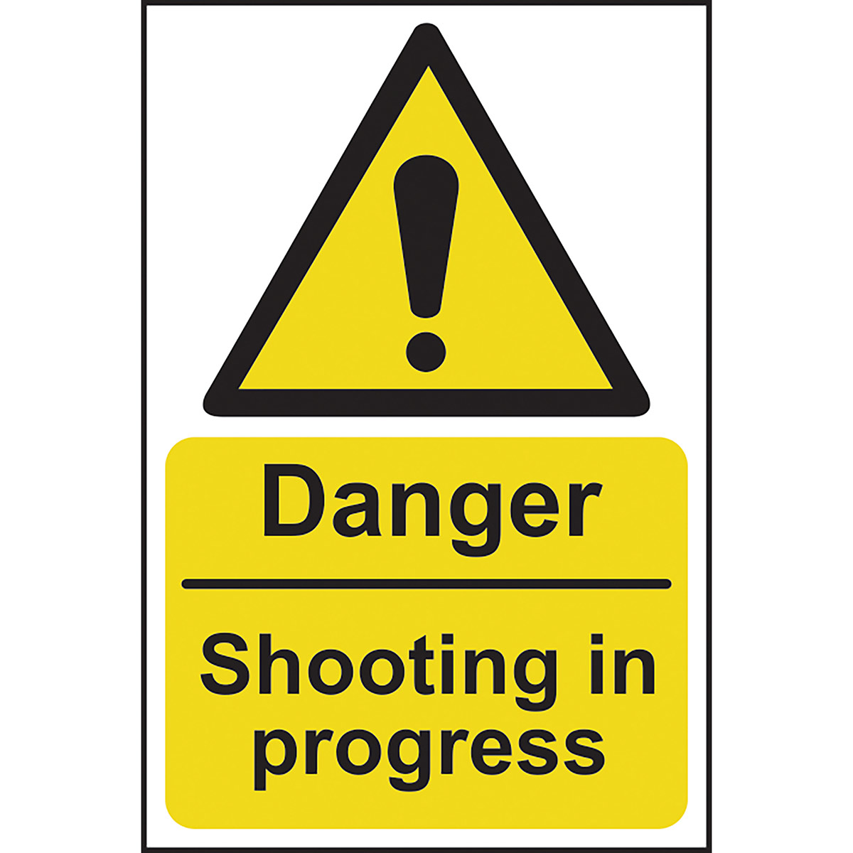 PVC "Shooting In Progress" Sign 400mm x 600mm | Not Branded | General ...