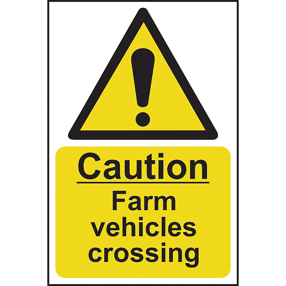 PVC "Caution Farm Vehicles Crossing" Sign 200mm x 300mm | Spectrum ...