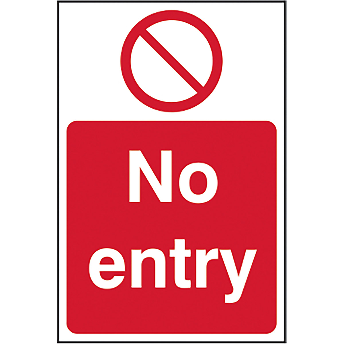 Self-Adhesive Vinyl "No Entry" Sign 400mm x 600mm | Spectrum Industrial ...
