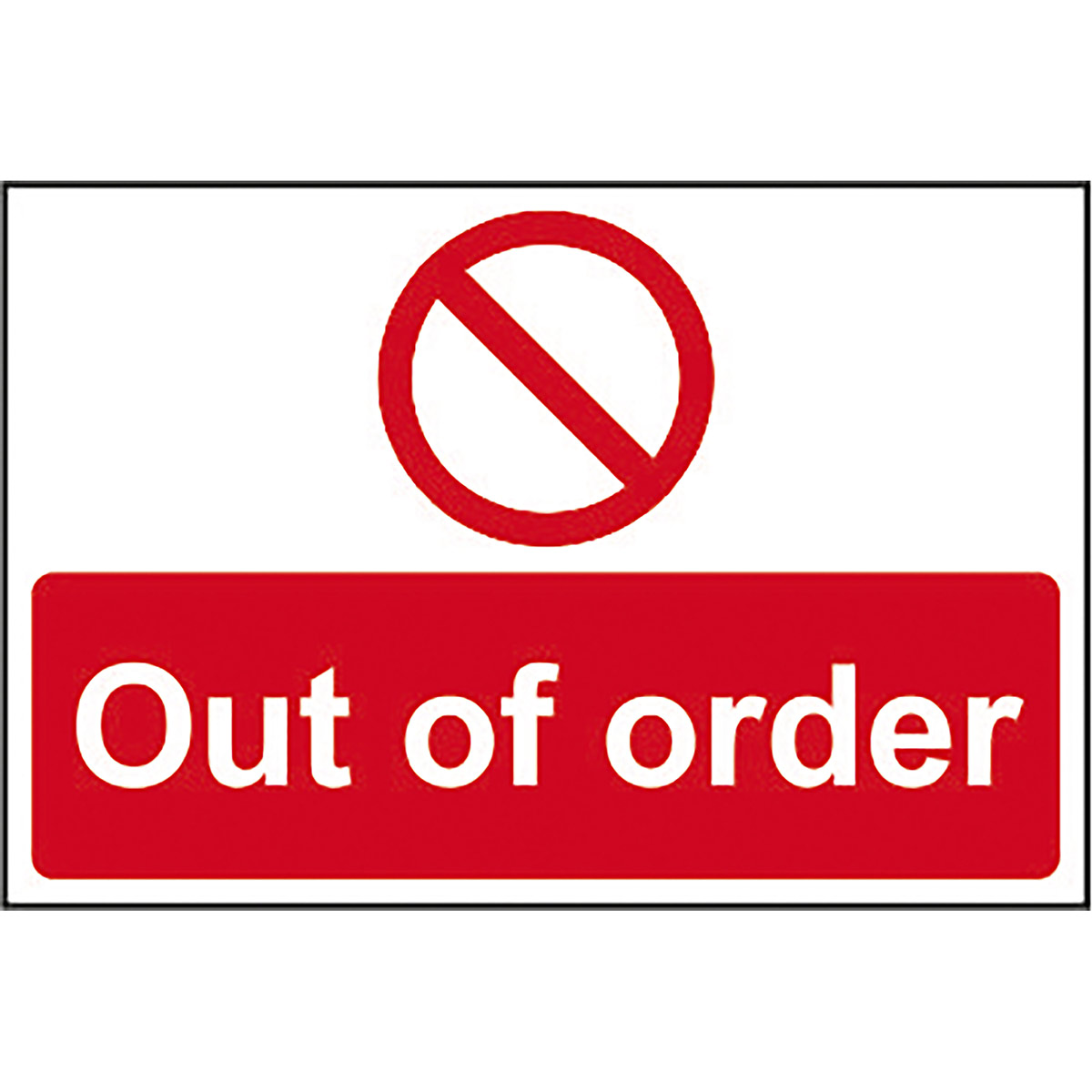 PVC "Out Of Order" Sign 300mm x 200mm | Spectrum Industrial | Office ...