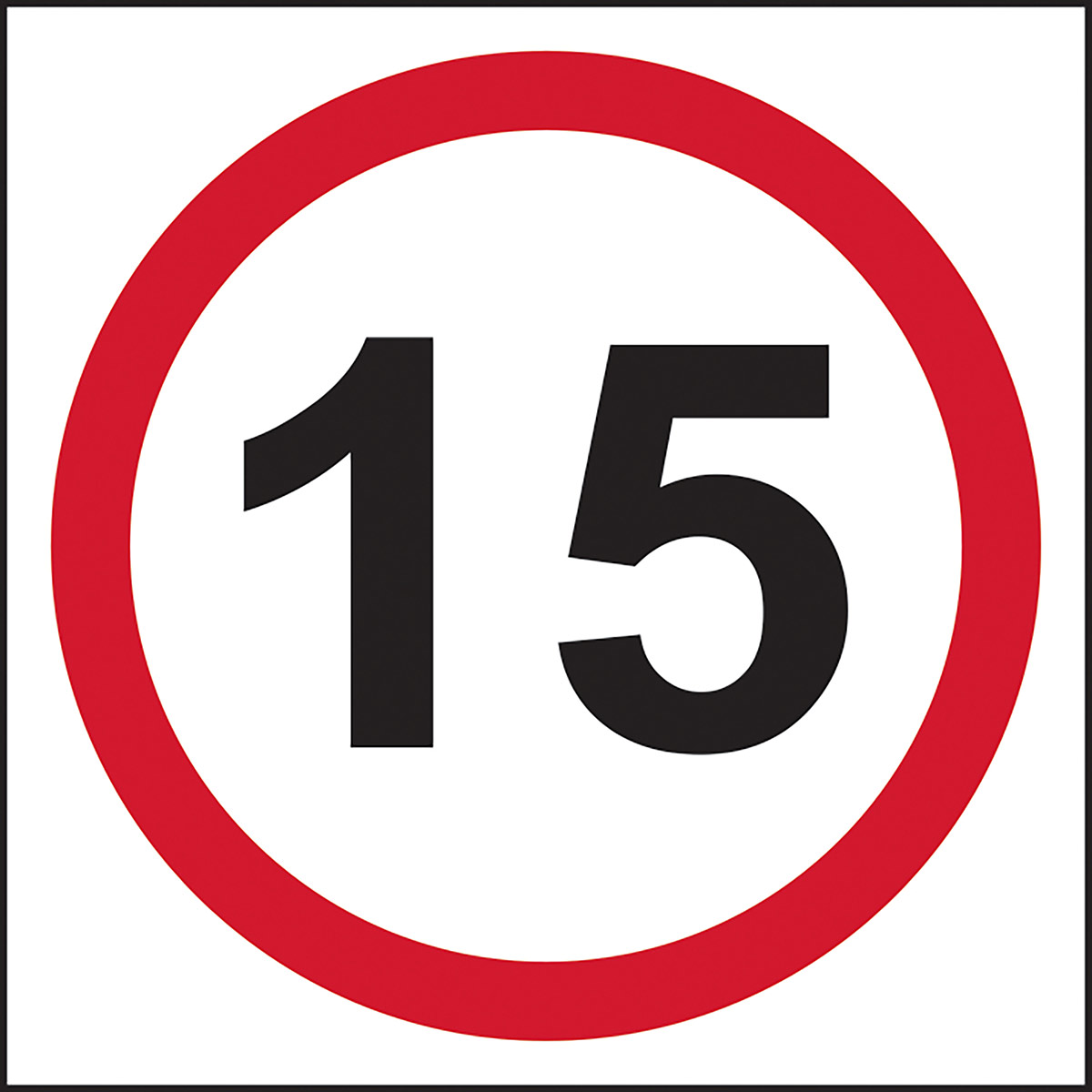 PVC 15mph Speed Limit Road Sign 400mm x 400mm | Spectrum Industrial ...