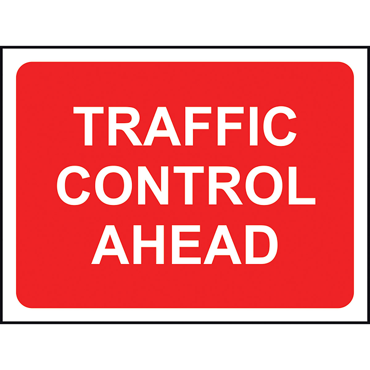 Zintec "Traffic Control Ahead" Temporary Road Sign and Frame 1050mm x ...