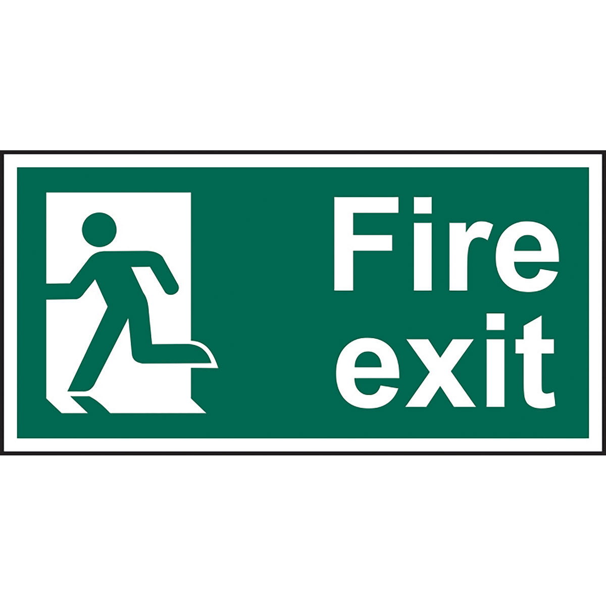 PVC "Fire Exit" Left Running Man Sign 400mm x 200mm | Spectrum ...