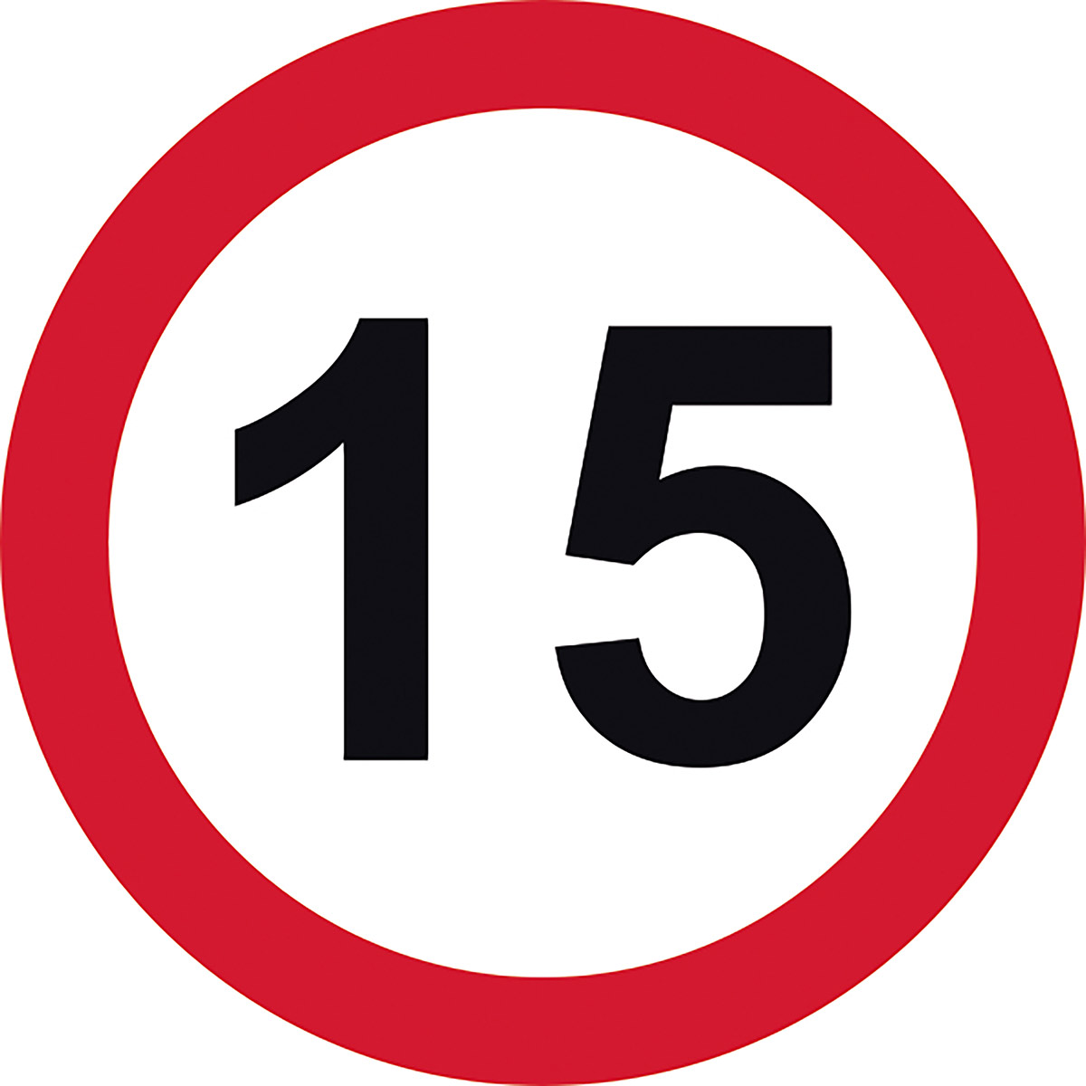 Dibond Circular 15mph Road Sign with Channel 450mm | Not Branded ...