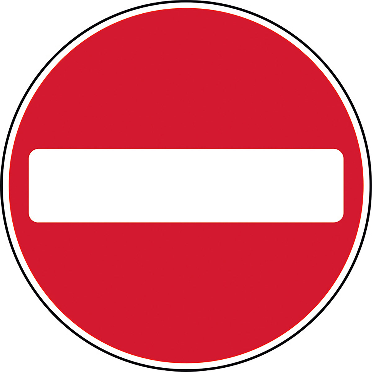 Dibond Circular No Entry Road Sign with Channel 450mm | Not Branded ...