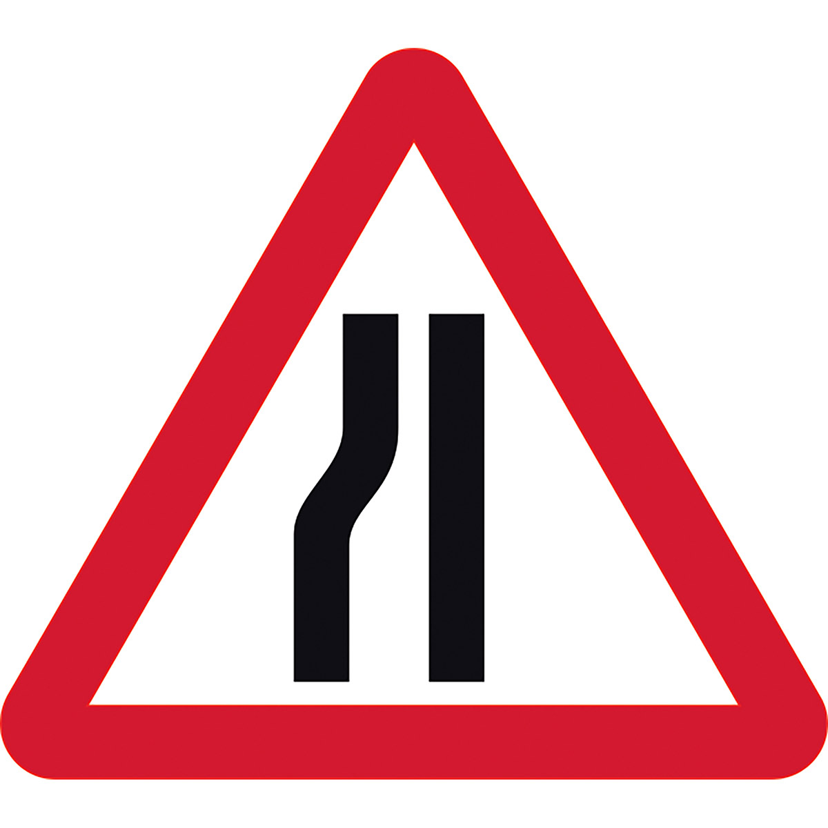 Zintec Triangular Road Narrows Left Road Sign 750mm | Spectrum ...