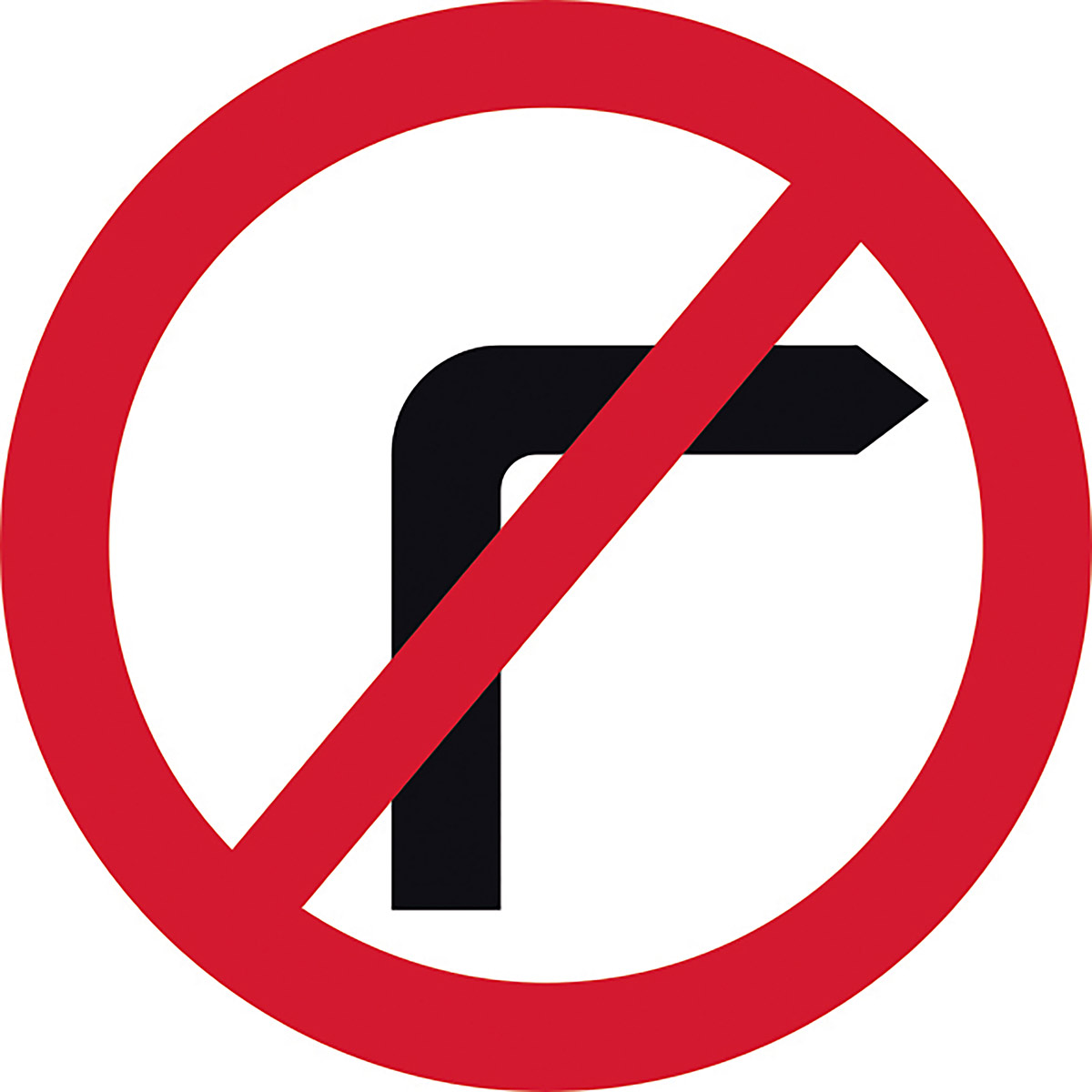 Dibond Circular No Right Turn Road Sign 450mm | Spectrum Industrial ...