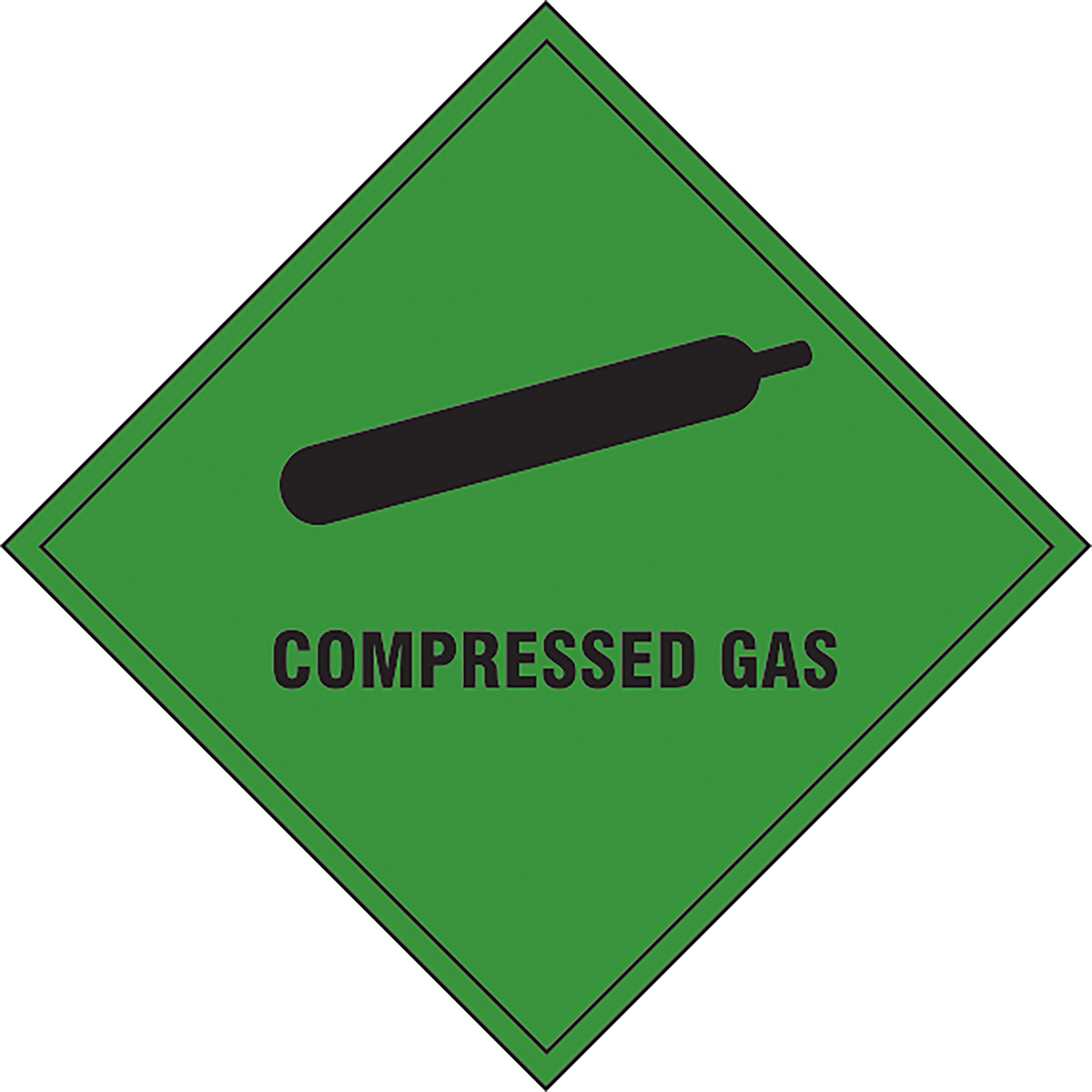 Self-Adhesive Vinyl "Compressed Gas" Dangerous Goods Label 200mm ...
